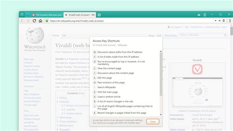 Webpage Access Key Shortcuts Vivaldi Browser Help
