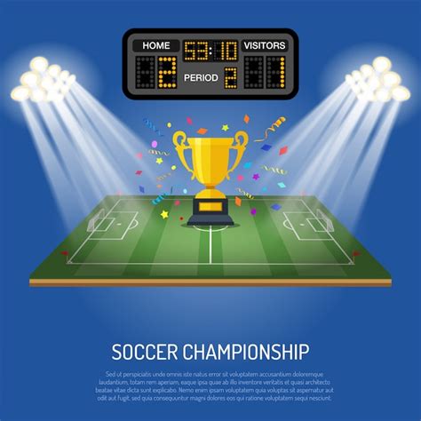 점수 판 템플릿 축구 경기장 프리미엄 벡터