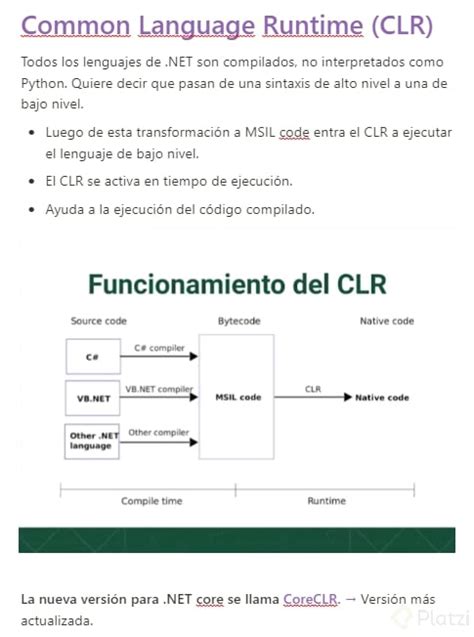 Common Language Runtime Platzi