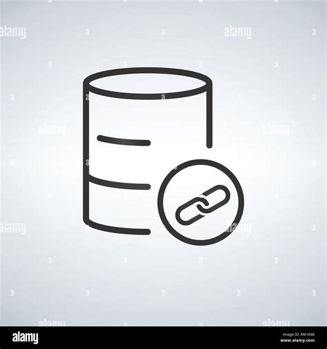 Linear Database Server Isolated Flat Web Mobile Icon With Link Or
