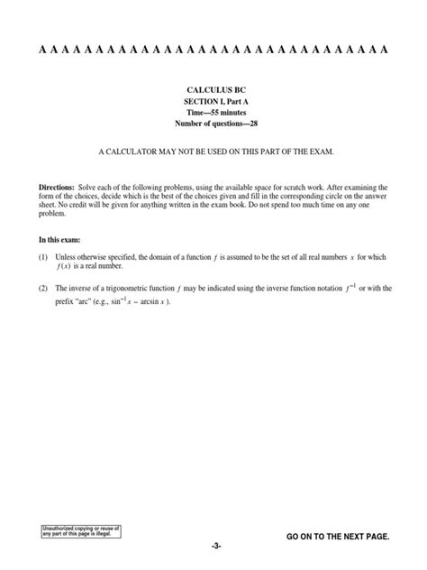 Analysis Of A Calculus Bc Exam Section Containing 28 Multiple Choice Questions On Topics