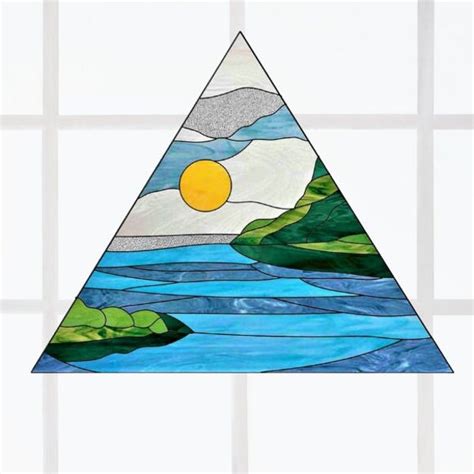 Stained Glass Window Triangle Etsy