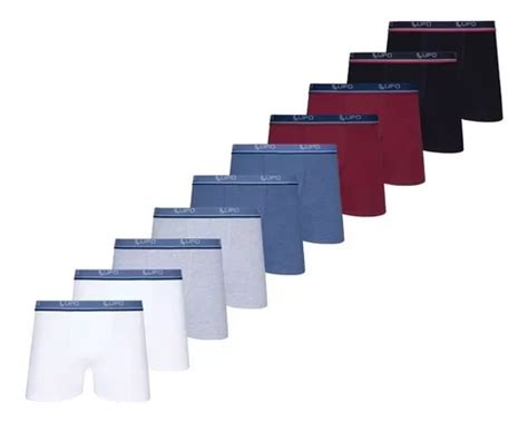 Kit 10 Cuecas Boxer Lupo Cueca Box Algodão Masculina Atacado Frete grátis