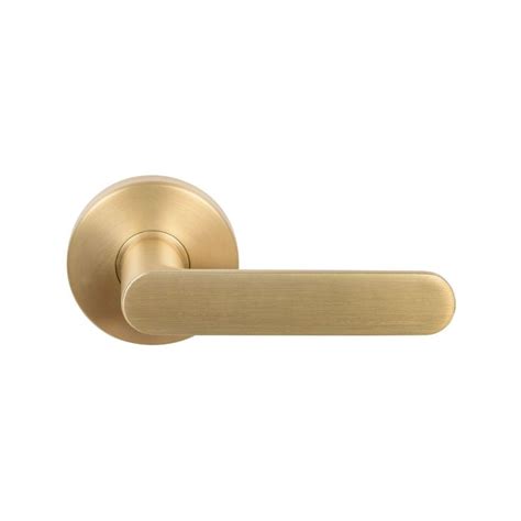 Ikonic Oslo Brushed Brass Passage Lever Set Brushed Brass Door Handle