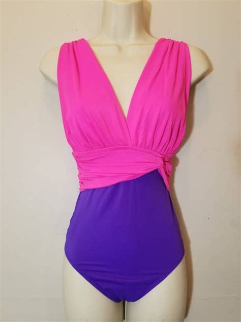 Catalina Neon Swimsuit Vintage 80s Sexy Hot Pink … Gem
