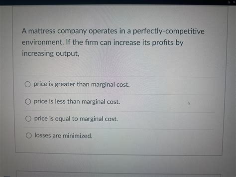 Answered A Mattress Company Operates In A Bartleby