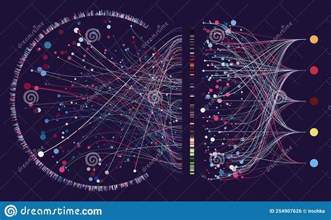 Abstractly Arranged Dots Are Connected By Lines Stock Vector Illustration Of Colored