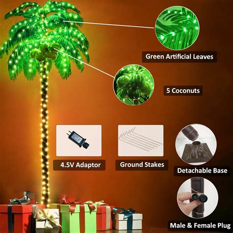 Lighted Palm Tree With Coconuts At Amy Oconner Blog