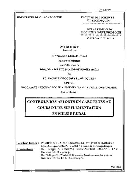 Remplissable En Ligne Horizon Documentation Ird Contrle Des Apports En Carotnes Au Cours Dune