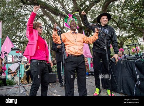 Ben Jaffe Of Preservation Hall Jazz Band From Left DJ Jubilee And