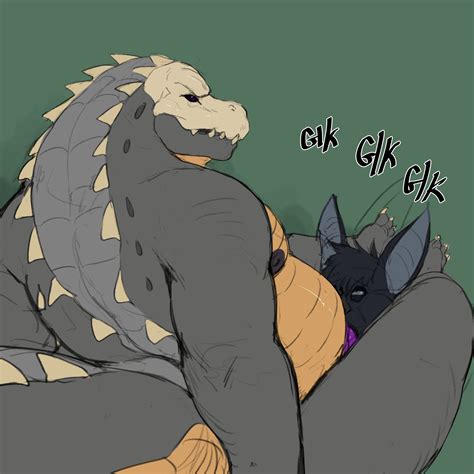 Rule 34 Alligator Anthro Azathura Back Back View Bat Belly Black Fur Black Hair Black Sclera