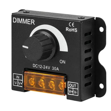 Dc 12v 24v 30a Led Light Strip Dimmer Pwm Dimming Controller Knob On