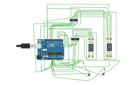 Circuit Design Cd4511 骰子 Tinkercad