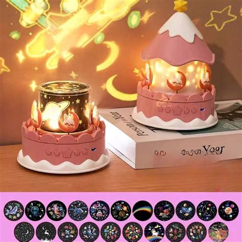21 Sets Of Films Carousel Night Light Projector For Bedroom Ceiling