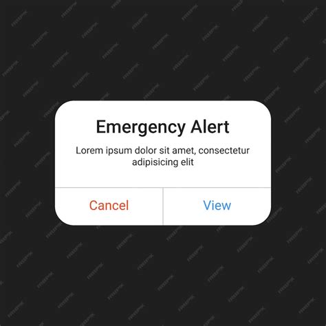 Premium Vector Smartphone Screen Emergency Notification Interface