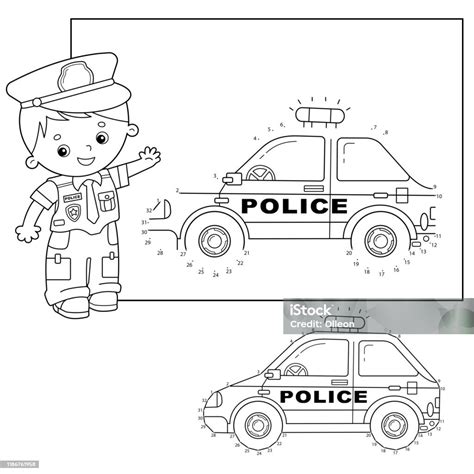 아이들을위한 교육 퍼즐 게임 숫자 게임 경찰 차 어린이를위한 이미지 전송 또는 차량 색칠 공부 검색에 대한 스톡 벡터 아트 및 기타 이미지 Istock