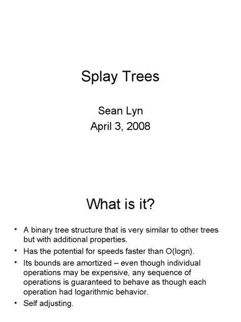 Understanding Splay Trees And Operations Pdf Computer Programming