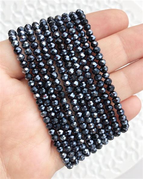 Стеклянные рондели 4 мм графит №58 цвет Черный купить по цене 55 ₽ Доставка по всей России