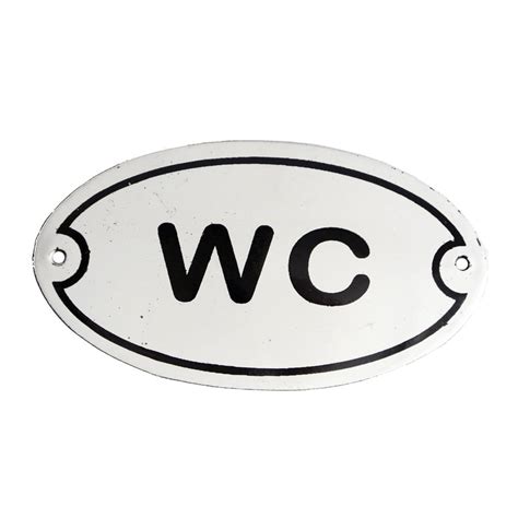 Oval Skylt I Metall Wc