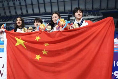 中国队夺得世锦赛女子4×200米自由泳接力金牌游泳进行成绩