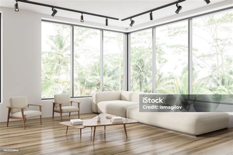 소파와 커피 테이블이 있는 가벼운 회의실 내부 파노라마 창문 0명에 대한 스톡 사진 및 기타 이미지 0명 3차원 형태