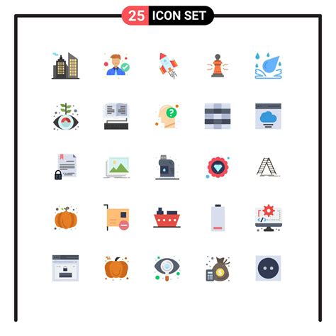 Set Of 25 Vector Flat Colors On Grid For Game Business Space Craft Advantage Launch Editable