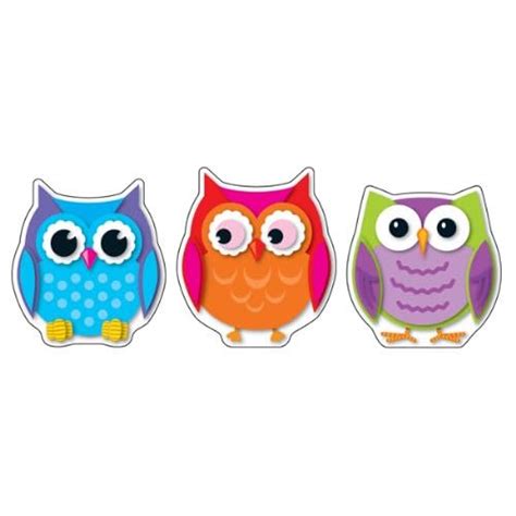 Carson Dellosa Colorful Owls Cut Outs 120107 Carson