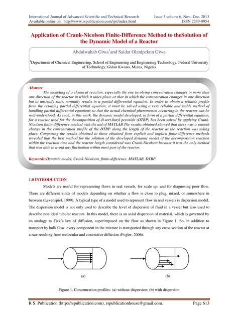 Pdf Application Of Crank Nicolson Finite Difference Method To The