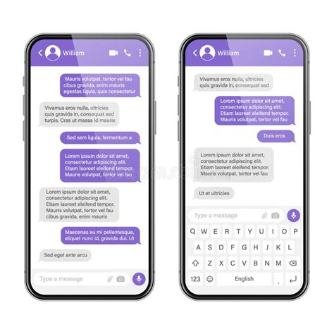 Smartphone With Messaging Sms App Chat App Template Whith Mobile