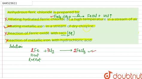 Reaction Of Ferric Oxide With Hcl
