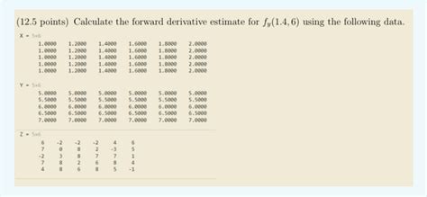 Solved 125 ﻿points ﻿calculate The Forward Derivative