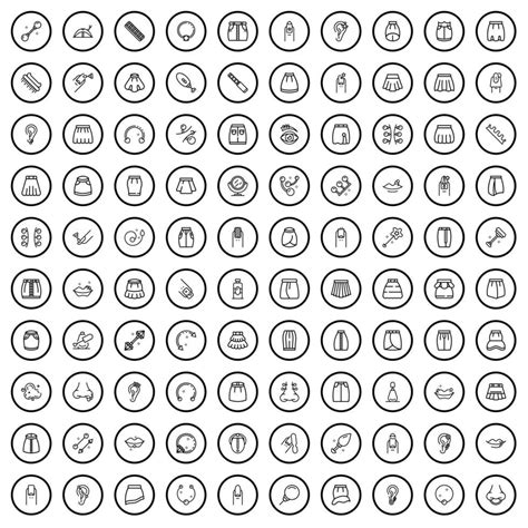 Fashion Icons Set Outline Style Vector Art At Vecteezy