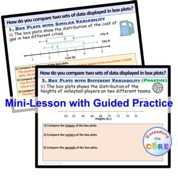 COMPARING DATA Displayed In BOX PLOTS PowerPoint Lesson Practice Digital