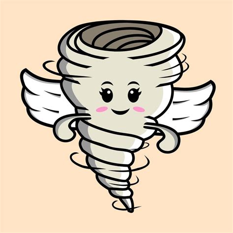 Set Cute Whirlwind Tornado Icon Face Expression Whirlwind Tornado