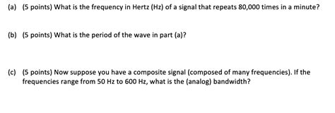 Solved A Points What Is The Frequency In Hertz Hz Of Chegg Com