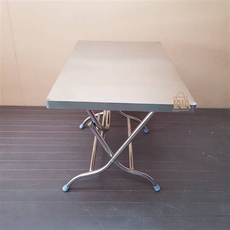 โต๊ะพับสแตนเลส 4ฟุต เกรด304 โต๊ะสแตนเลส ทั้งตัว โต๊ะพับ โต๊ะร้าน