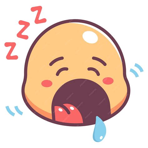 Premium Vector Sleeping Or Boring Emoticon Vector Cartoon Sign Isolated On A White Background