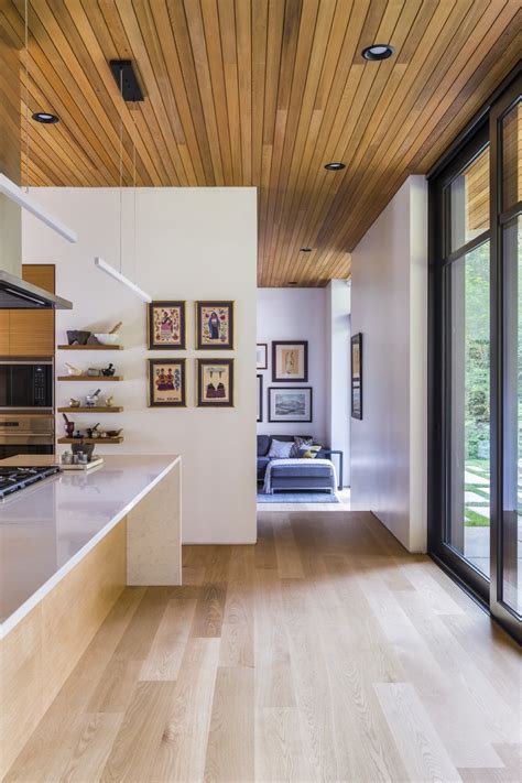 White Oak Tongue And Groove Ceiling Shelly Lighting