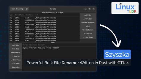 Szyszka A Bulk File Renamer Written In Rust With Gtk 4 For Linux