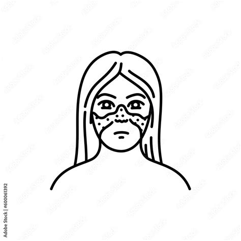 Systemic Lupus Erythematosus Black Line Icon Autoimmune Diseases Stock