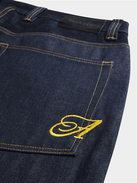 Archive Mens Raw Dark Blue Baggy Denim Jeans Bash