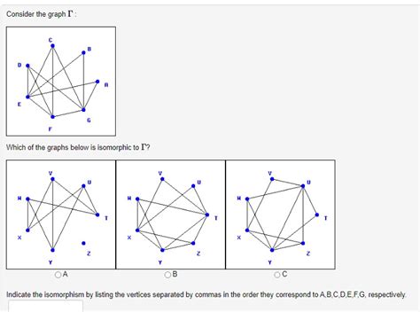 solved consider the graph Γ ﻿ which of the graphs below is