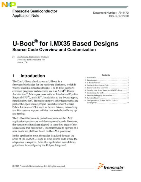 Pdf U Boot For Imx35 Based Designs · † Supports Ide And