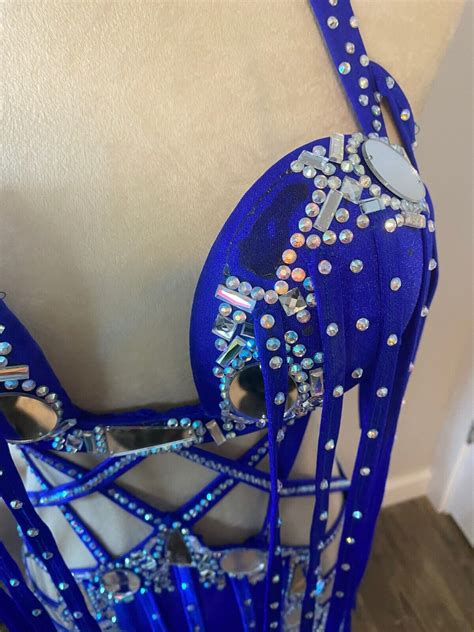 Stunning Designer Royal Blue Belly Dance Costume Mo Gem