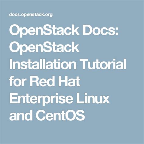 Openstack Installation Tutorial