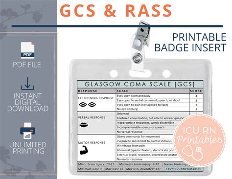 Gcs And Rass Glasgow Coma Scale Richmond Agitation Sedation Scale
