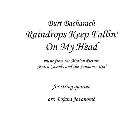 Raindrops Keep Fallin On My Head Sheet Music For String Quartet