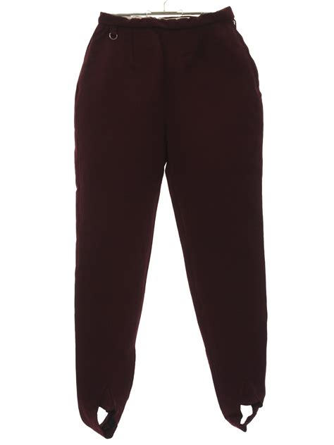 Vintage 1950s Pants 50s White Stag Womens Burgundy Background
