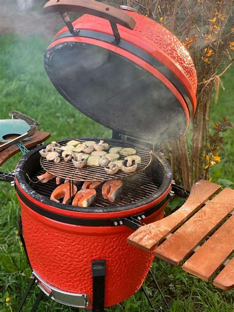 SEB KAMADO 21 Inch BBQ Grill Durable Ceramic Charcoal Egg
