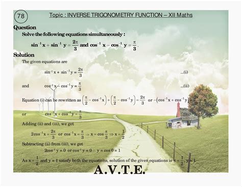Slide 78 Class XII Mathematics CBSE On Inverse Trigonometry Very